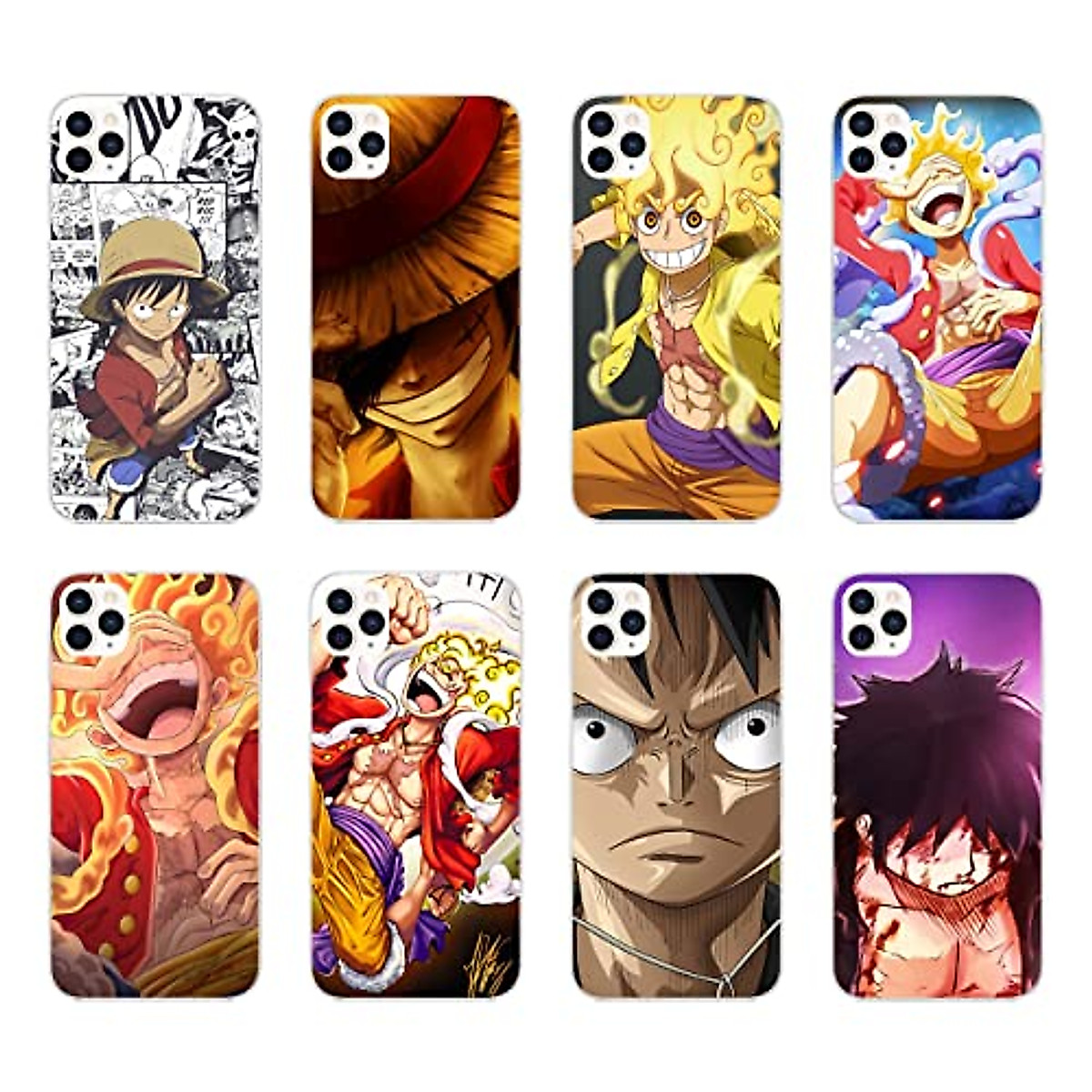 Compatible with LG V60 ThinQ | LG V60 ThinQ 5G Case One Luffy with Piece 876 Anime, Ultra Soft TPU Gel Rubber Phone Case (Clear)