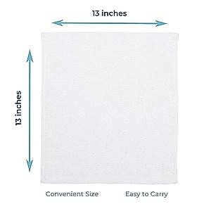 Looperry White Terry Cloth Rags (24 Pack) Commercial Grade 13x13 Lint Free Dish Cloth Multipurpose Cleaning Rags for Housekeeping, Car Wash. Absorbent & Reusable Bar Mop Towels for Kitchen Cotton