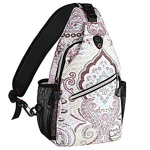 MOSISO 13 inch Sling Backpack, Multipurpose Hiking Daypack Outdoor Rope Crossbody Chest One Shoulder Bag, National Style