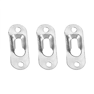 40 Pcs Durable 1.5mm Thick Tone Metal Keyhole Hanger Fasteners Unique Protruding Design for Picture Frames Hang Wall Indoor Silver