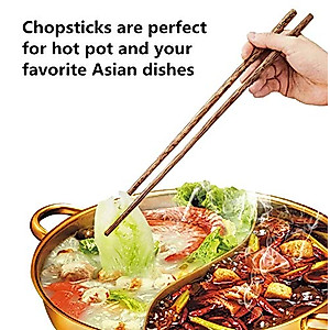 LUXIYUCHU 10 Set Coconut Chopsticks Reusable Wooden Chop Sticks Cooking Bamboo Helper Korean Japanese Cool Hair Chop Sticks Pack Reusable Chopsticks Take 10 Chicken Wings Chopstick Rest