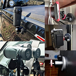 ULIBERMAGNET 60lb Magnetic Camera Mounting Base with Mini Ball Head, Super Strong Rubber Coating Neodymium Magnet with 1/4’’-20 Male Thread Stud for Mobile Camera, Security Camera.