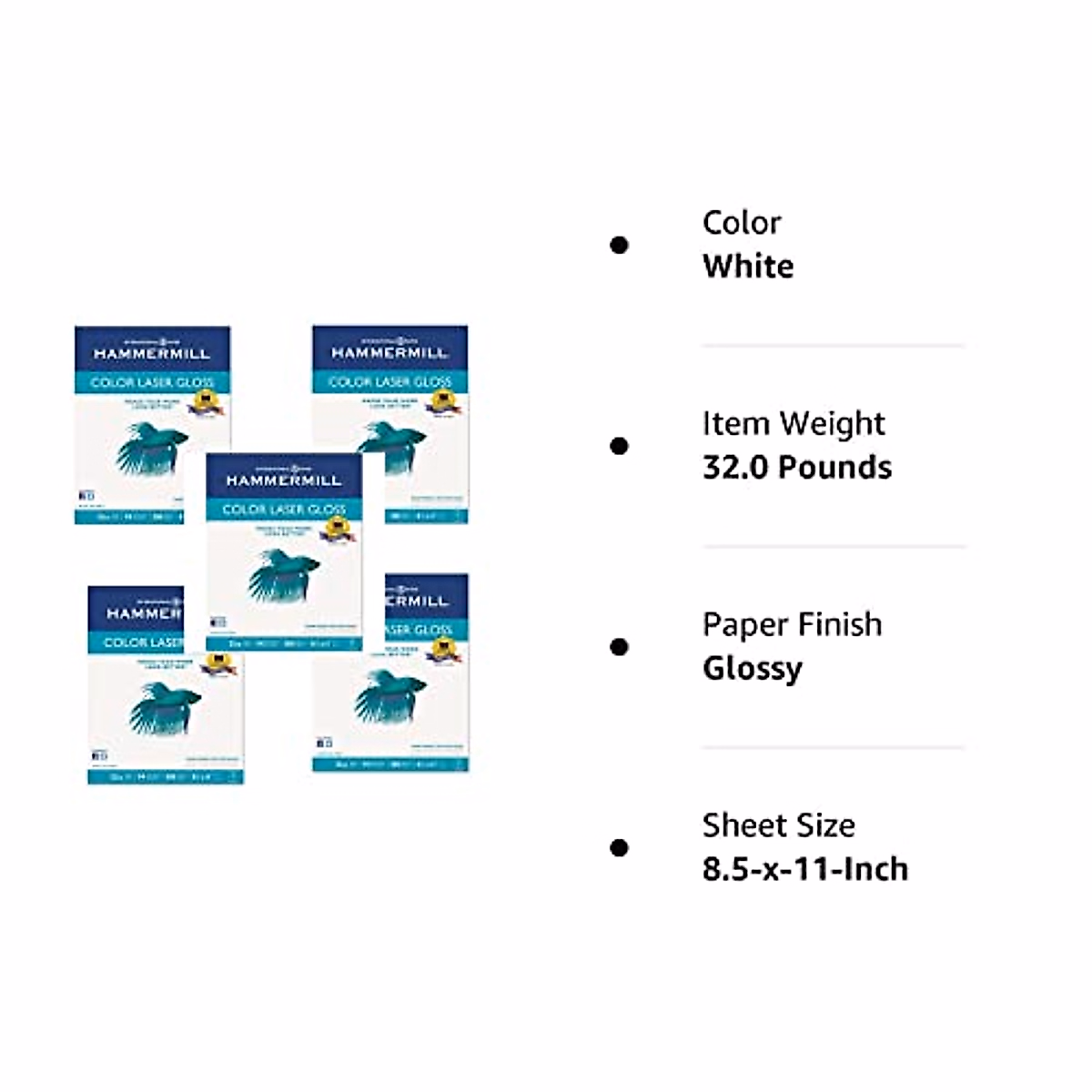 Limited Papers (TM) Laser, Gloss Finish, Bright White Color, 32 Pound, (114 Gsm) 8.5 x 11 Inch, (16311-0) (5 Reams)