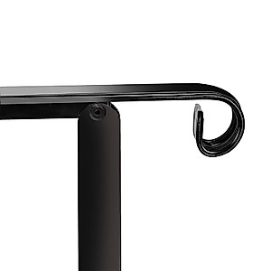 Metty Metal Outdoor Stair Railing, Black Handrails for Outdoor Steps 4 Step Handrail Fits