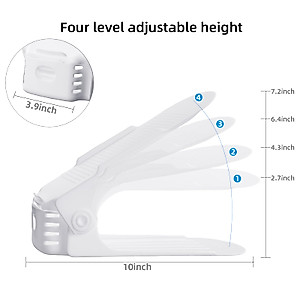 Yashong Shoe Slots Organizer, 24PCS Adjustable Double Layer Stack Shoe Rack, 50% Space-Saving Storage Rack Holder, White