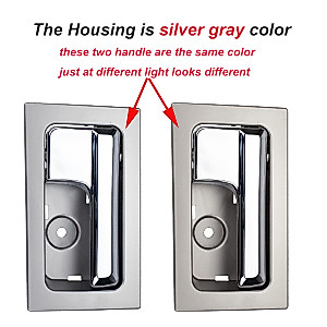 RLB-HILON Interior Door Handle Compatible with Ford F150 2009 to 2014 Year Front or Rear Right Passenger Side Door, Chrome Lever Gray Housing, Replacement for # CL3Z-1522600-GA 9L3Z-1522600-CB