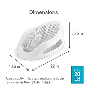 Angelcare Baby Bath Support (Grey) | Ideal for Babies Less than 6 Months Old