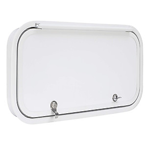 RecPro RV Baggage Door 24" Wide x 12" High with Rounded Corners for RVs| Compartment Storage Doors with Top Hinge for Campers | Trailer Compartment Doors | Made in America