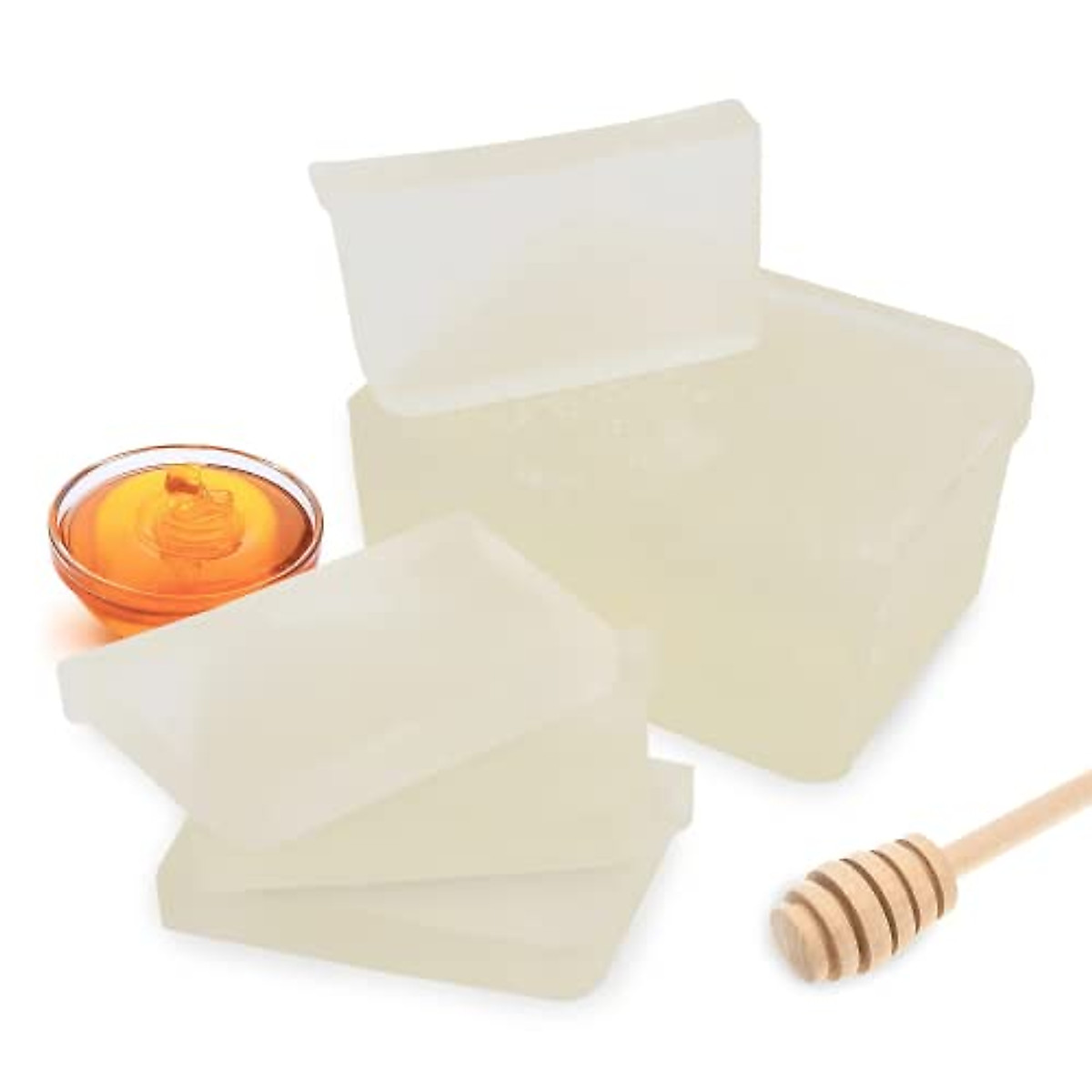 Primal Elements Honey Soap Base - Moisturizing Melt and Pour Glycerin Soap Base for Crafting and Soap Making, Vegan, Cruelty Free, Easy to Cut - 5 Pound