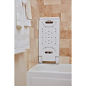 Bathtub Bench and Cabinet Anti-Slip Shower Chair and Bathroom Storage, White | FSA HSA Eligible