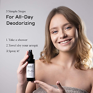 nakd. Thai Crystal Deodorant Spray – 2 Salt Deodorant Crystal Sprays, 8.45 FL oz. Regular + 3.3 FL oz. Travel Size – All Natural and Unscented Aluminum Free Deodorant for Women, Men, and Kids