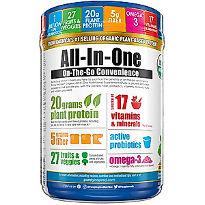 Meal Replacement Shake, Organic | Purely Inspired All-in-One Meal Replacement | Plant Based Protein Powder for Women & Men | Organic Protein Powder | Protein Shake Powder | Chocolate, 1.3 Pounds