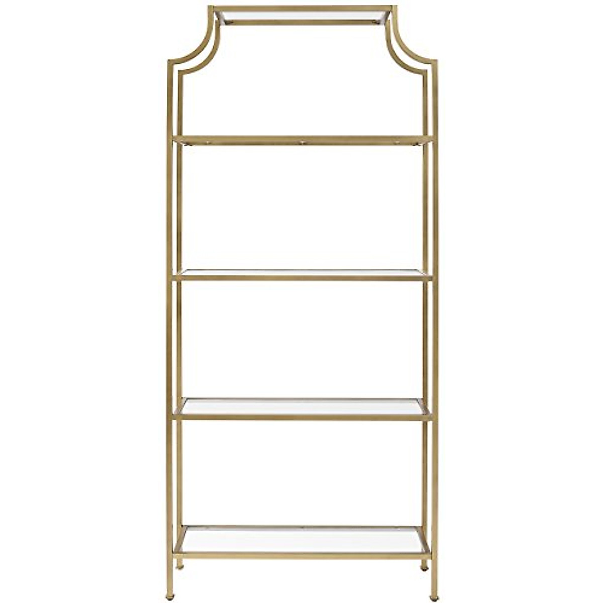 Crosley Furniture Aimee Etagere Bookcase - Gold and Glass