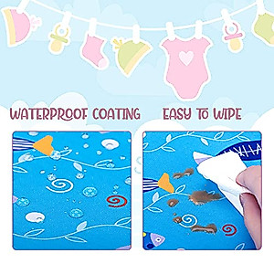 Luxja Splat Mat for Under High Chair (54 in x 54 in), Anti-Slip High Chair Mat, Fish