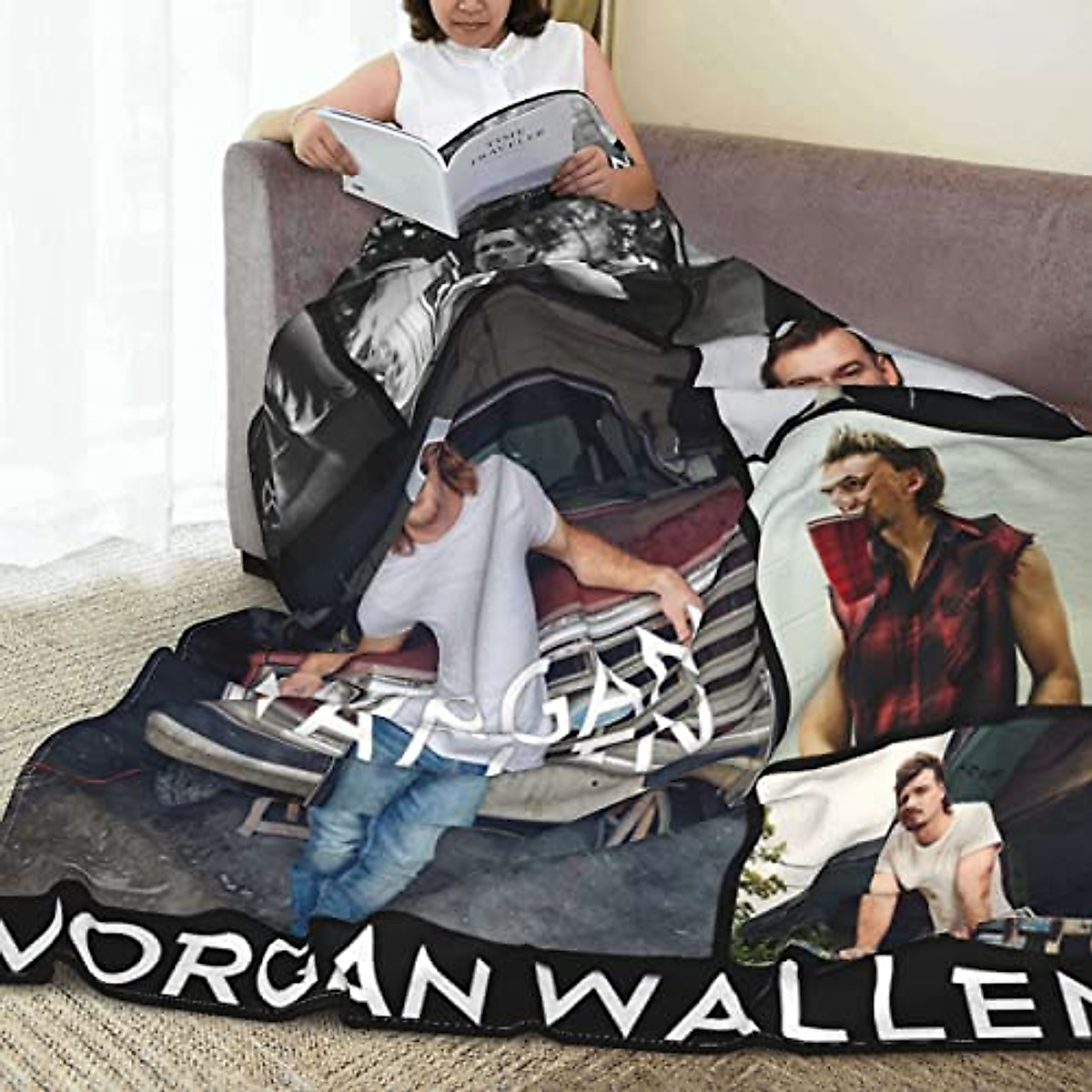 Orabo Ultra-Soft Blanket Singer Blanket Flannel Blanket Portable Throw Blanket for Living Room Couch Sofa Car 50''X40'' 60''X50'', Black6