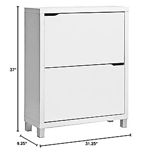 Baxton Studio Simms Shoe Cabinet, White