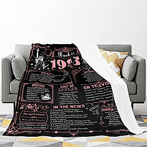 40th Birthday Gifts for Women Blanket 60x50 Inches, 40th Birthday Gift Ideas, 40 Year Old Birthday Gifts for Women, 40th for Women Sister Wife Mom Grandma Soft Warm Pink Blanket