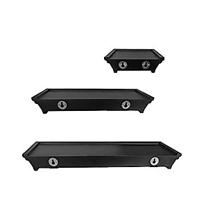 Rienias Floating Shelves Wall Mounted,Wall Decor for Bedroom,Living Room,Bathroom Set of 3,Black