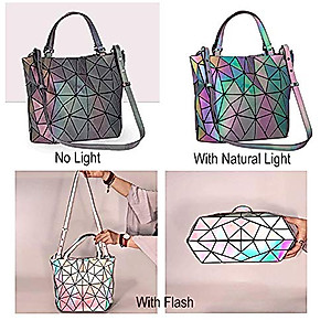 Geometric Luminous Purses and Handbags Holographic Purse Lumikay Bag Reflective Leather Irredescent Tote NO.4
