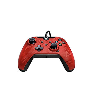 PDP Wired Game Controller - Xbox Series X|S, Xbox One, PC/Laptop Windows 10, Steam Gaming Controller - Perfect for FPS Games - Dual Vibration Videogame Gamepad - Red Camo/Camouflage
