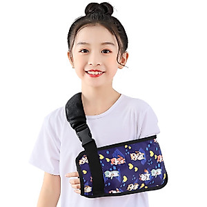 Ledhlth Cat Kids Arm Sling for Girls Blue Cute Toddler Shoulder Sling for Shoulder Injury Children Elbow Sling for Shoulder Surgery Padiatric Wrist Sling for Arm Broken (Kids S)