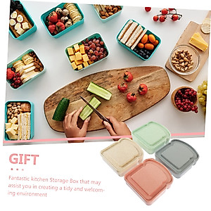 KICHOUSE 4pcs Portable Sandwich Containers Toast Shape Food Storage Holders for Camping Picnics and Meal Prep Bread Snacks and Fruits Sealing Box Kitchen Supplies
