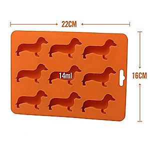 LYWUU Dachshund Dog Shaped Silicone Ice Cube Molds and Tray