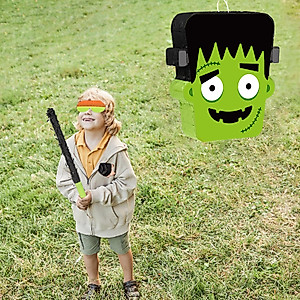 Aoriher Halloween Piñata Green People Piñata Devil Piñata Mexican Piñata with Stick Blindfold for Halloween Birthday Fiesta Game Supplies
