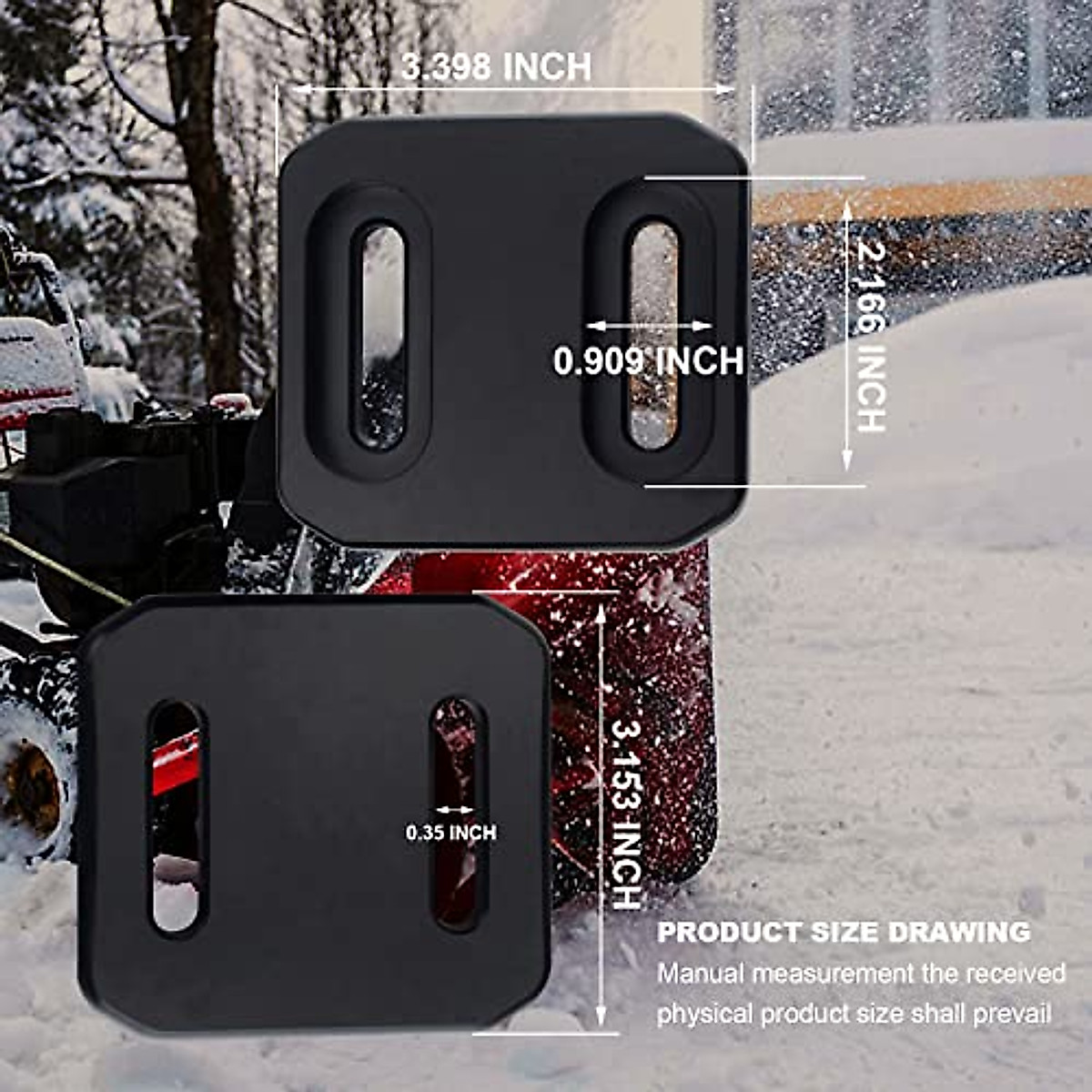 EZYPAK Snowblower Composite Skid Shoe for John Deere M118098 780061 1740718AYP TRS22, TRS24, TRS26, TRX24 and TRX26 Snow Blowers - (Set of 2)