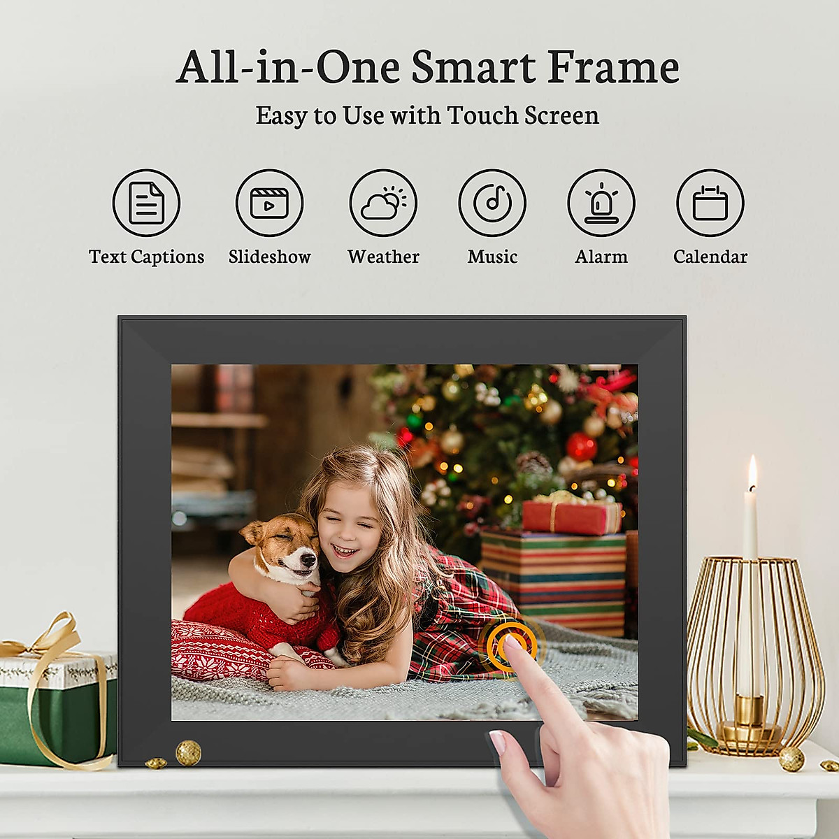 BSIMB Smart WiFi Digital Picture Frame, Electronic Photo Frame with IPS Touch Screen, 32 GB Internal Memory, Sharing Photos/Videos via App Email