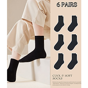 HAVE A TREE 3-6 Pack Womens Crew Casual Calf Socks (H002-6B)