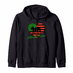 Pitbull Owner Pan African American Flag Design Juneteenth Zip Hoodie