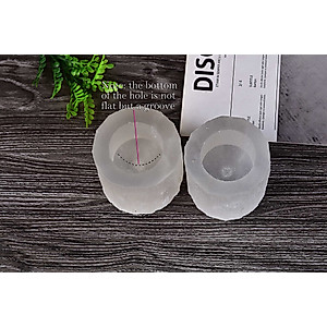 AMOYSTONE Selenite Tealight Holders Natural Crystal Candle Holders Decorative Tealight Candlestick White Candle Stand 2.5" 2PC