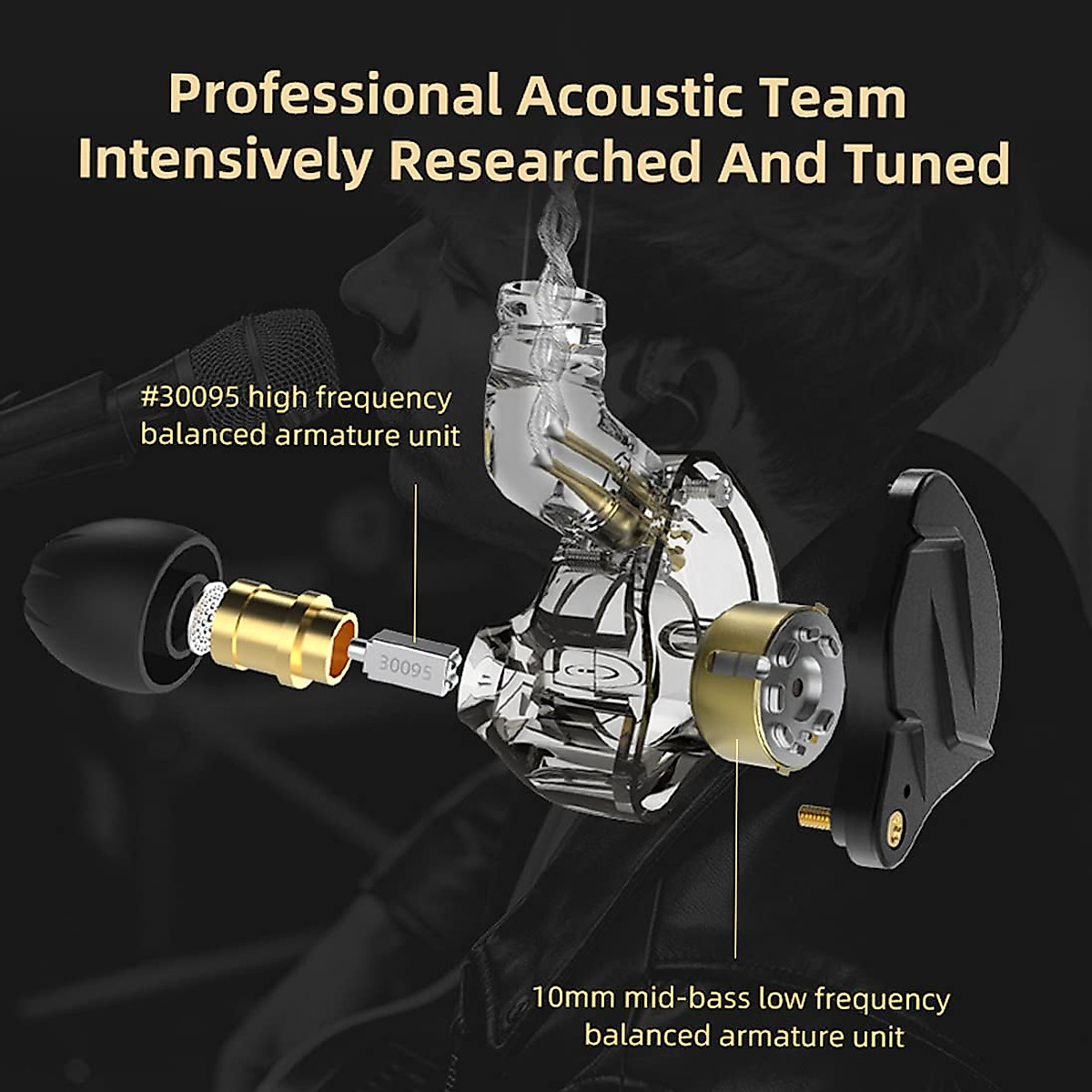 KZ ZSN Pro X in Ear Monitor Earphone 1BA 1DD Wired Earphone HiFi Sport Gaming Earbuds Headphones Compatibility for Phone Computer Tablet