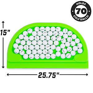 GoSports All-Weather Golf Ball Tray - 70 Ball Capacity - Compatible with All Hitting Mats - Black or Green