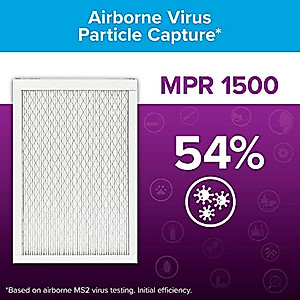 Filtrete 14x25x1 Air Filter, MPR 1500, MERV 12, Healthy Living Ultra-Allergen 3-Month Pleated 1-Inch Air Filters, 2 Filters