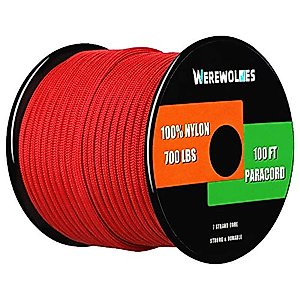 700lb Paracord/Parachute Cord - Type III 7 Strand Nylon Core and Shell Paracord Spool