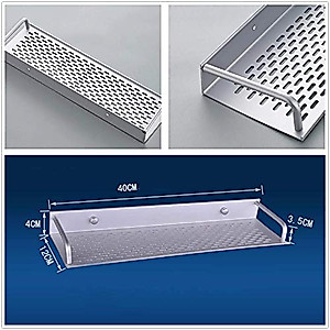 dophee 40cm Single Tier Mesh Rectangle Bath/Kitchen Rack Aluminum Bathroom Shelf Space Storage for Kitchen Bathroom