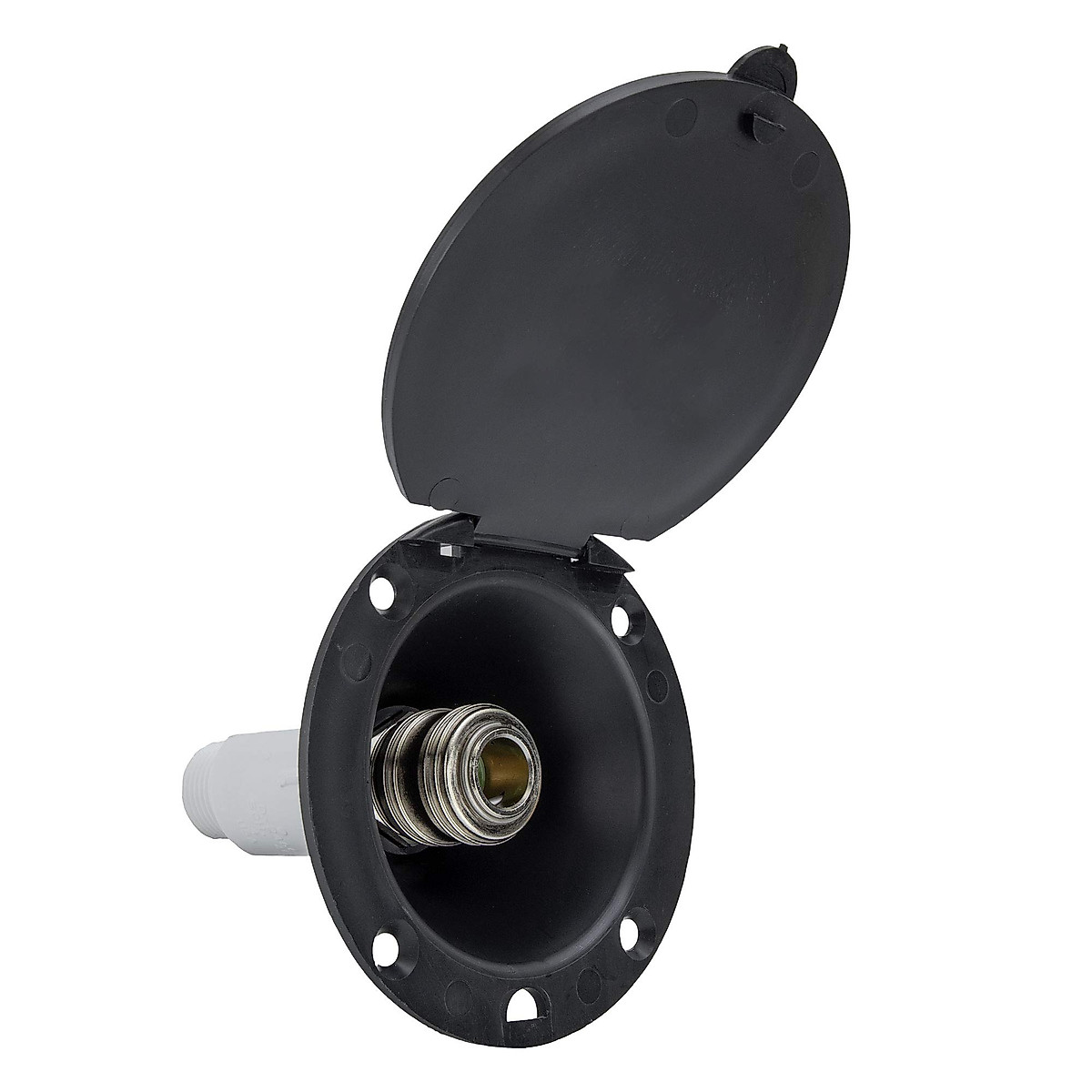 RecPro RV Exterior Spray Port Hook-Up Connector | Optional Hose with Sprayer or Quick Connector | RV Exterior Shower Port (Black, Quick Connector)