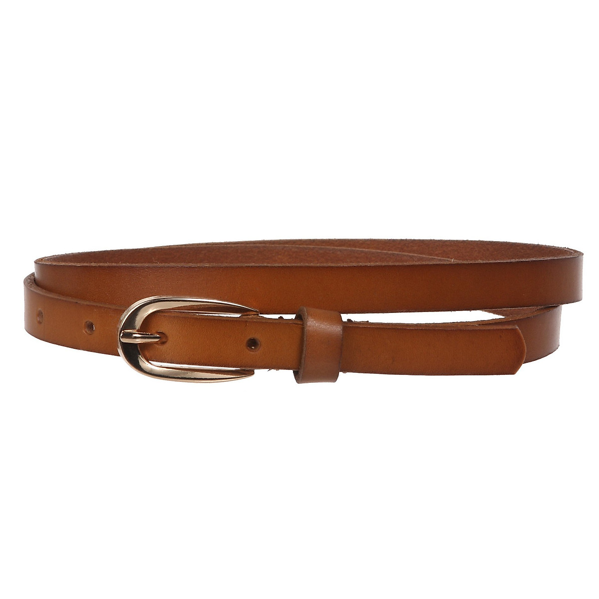 Women's 1/2" (13 mm) Skinny Cowhide Full Grain Leather Dress Belt, Tan | L - 38"