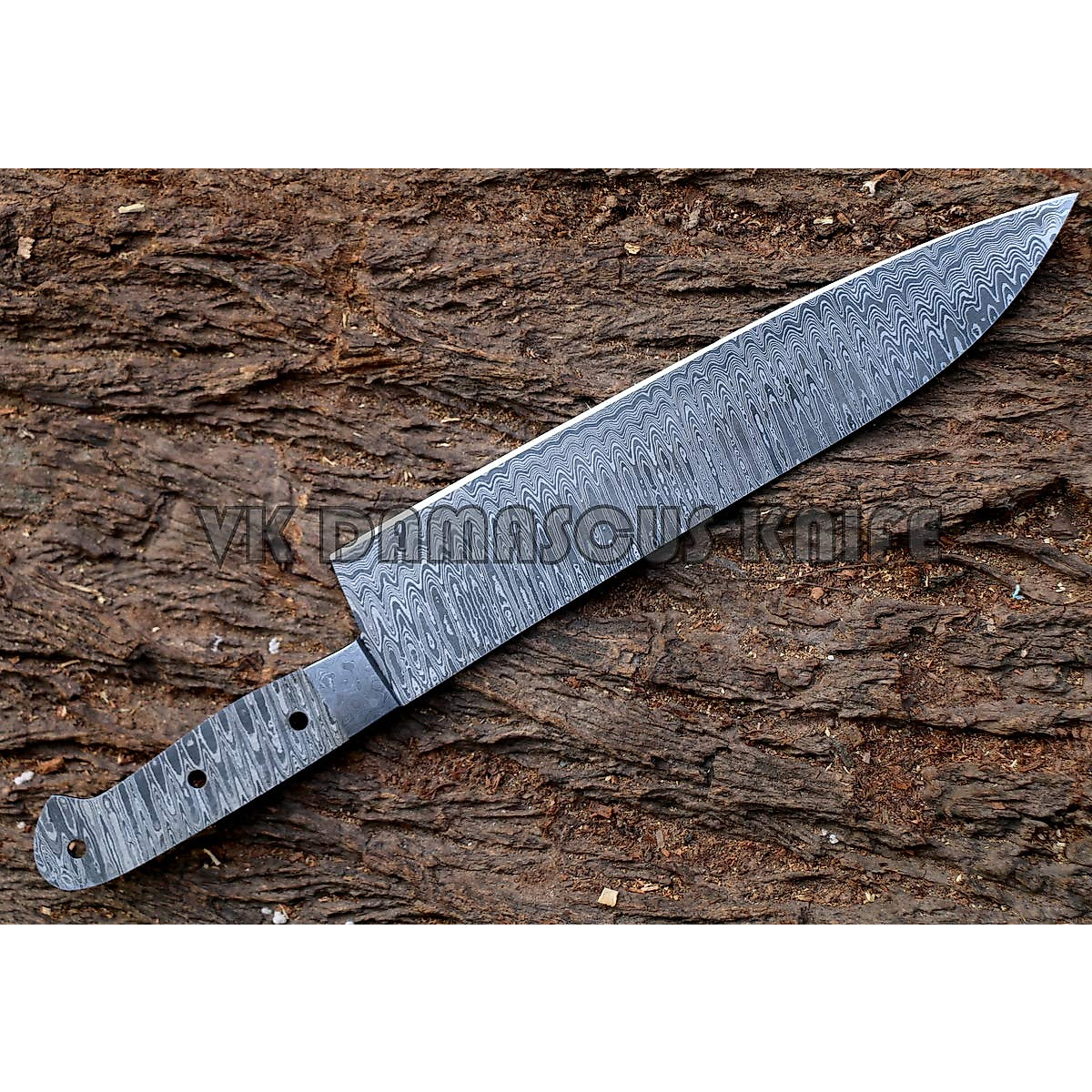 Forged Damascus Steel Chef Knife Blank Blade for Knife Making Diy Japanese Professional Kitchen Knives Blanks 15.00 Inches Jnr2031