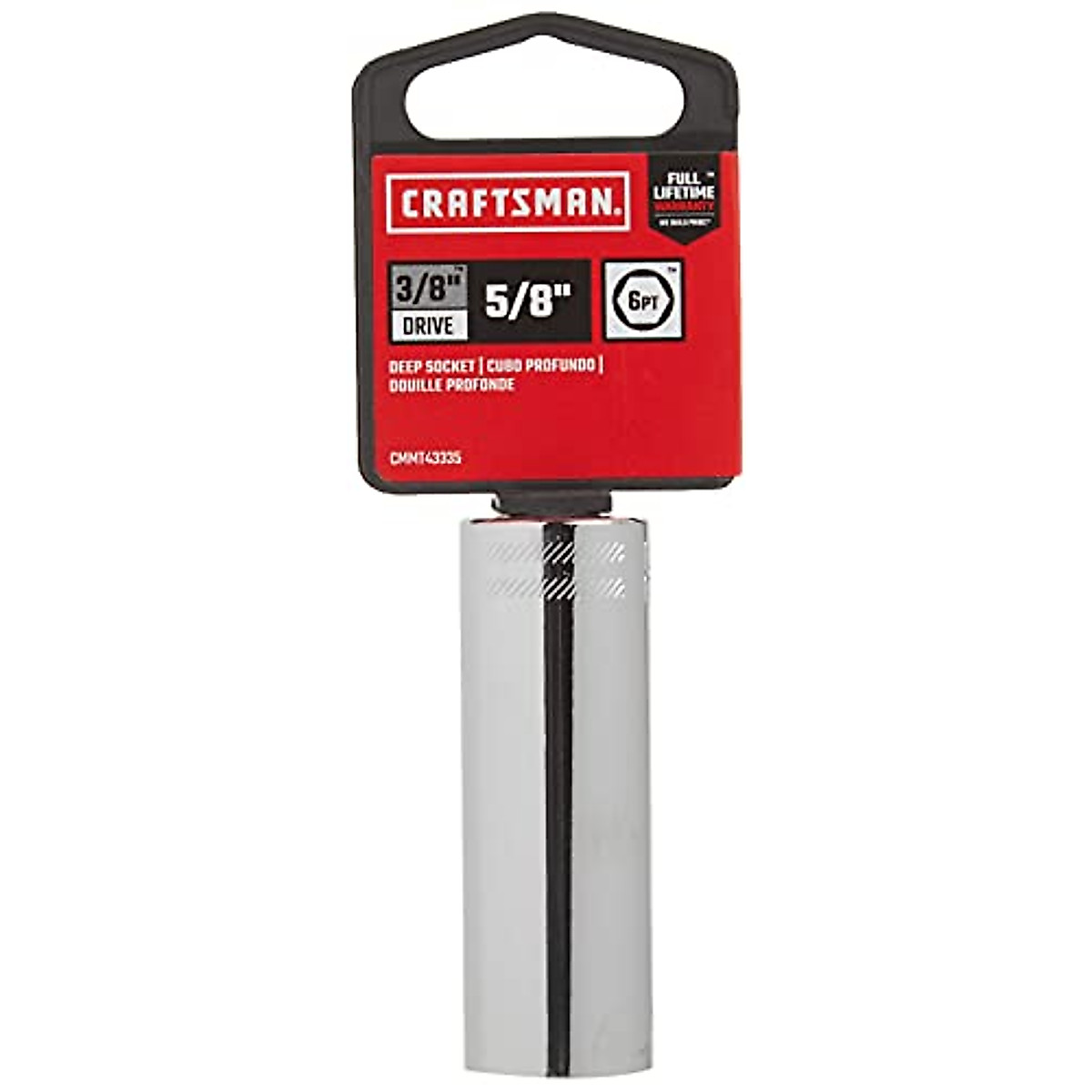 CRAFTSMAN Deep Socket, SAE, 3/8-Inch Drive, 5/8-Inch, 6-Point (CMMT43335)