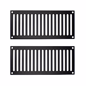 AMS Fireplace | Fire Pit Enclosure Vent | 321 High Gauge Stainless Steel | Commercial Grade | Safe Ventilation | Strong, Durable, Easy Install (9x4 Inch - Set of 2, Black)