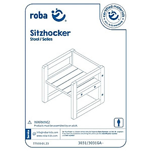 Roba: Country-Farmhouse Chair: White Wood - Chic Children’s Chair, Adjustable Seat Height, Converts Into A Table, Toddler & Kids, Ages 2+