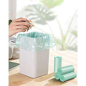 1.2 Gallon Small Trash Bags Garbage Bags, AYOTEE Mini Compostable Strong Bathroom Wastebasket Can Liners trash Bags for Home Office Kitchen fit 5 Liter 5L,1 Gal,Green