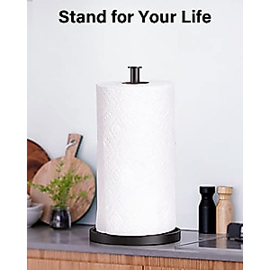 Paper Towel Holder Countertop fit for Large & Small Size, Paper Towel Stand for Kitchen Rolls, Paper Towel Roll Holder, Modern Kitchen Countertop Organizer