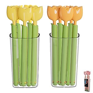 Magnetic Bag Clips Set of 10 Closing Cips for Bag – Funny Chip Clips for Food with Magnet Storage - Magnetic Chip Clips for Refrigerator, Cute Bag Clips - Bag Clips for Food Storage (Yellow&Orange)