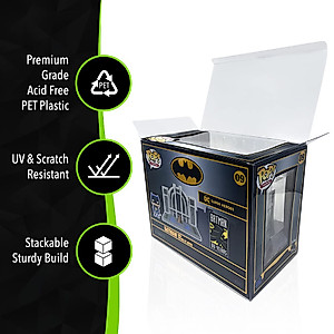 EcoTEK Protectors Compatible with Funko POP Town Vinyl Figures Strong Pop Protector, Crystal Clear Case, Heavy Duty Acid Free w/ Protective Film & (5 Pack)