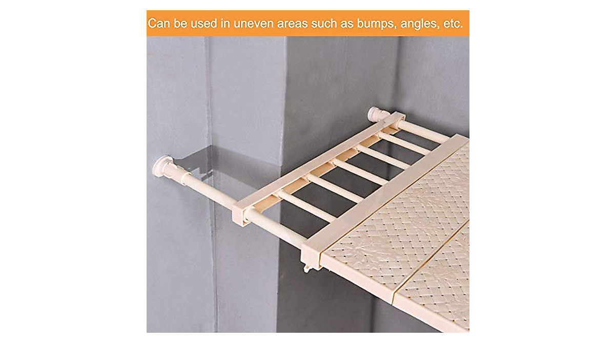 Adjustable Storage Rack Tension Shelf for Wardrobes & Kitchen