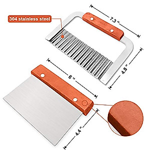 Silicone Soap Mold - Flexible Rectangular Loaf Mold Comes with Wood Box, Stainless Steel Wavy + Straight Scraper for Soaps Making
